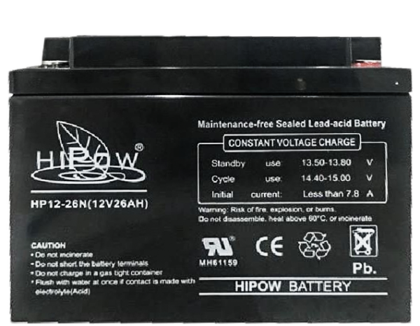 HIPOW Battery HP12-26 พิกัด 12V 26Ah – Thaihoshi Co., Ltd.